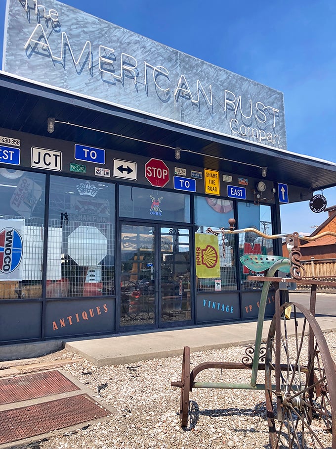 The American Rust Company wears its weathered charm like a badge of authentic vintage honor.