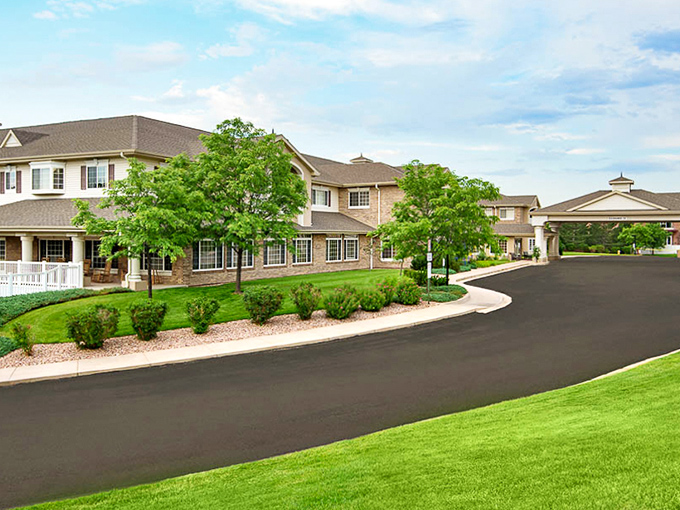 The Inn's covered entrance makes every homecoming feel like arriving at your favorite vacation spot.