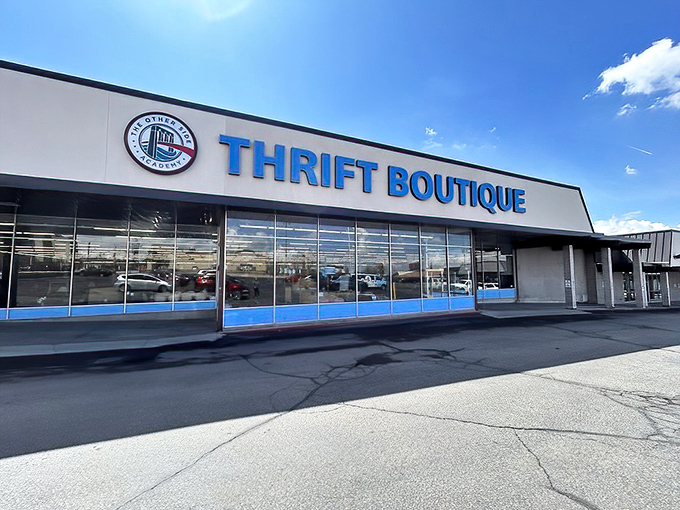 Those floor-to-ceiling windows showcase the organized paradise that awaits savvy shoppers inside.