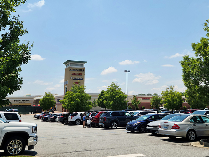 The Outlet Shoppes at Atlanta stands tall and proud, like a lighthouse guiding deal-seekers safely to discount shores.