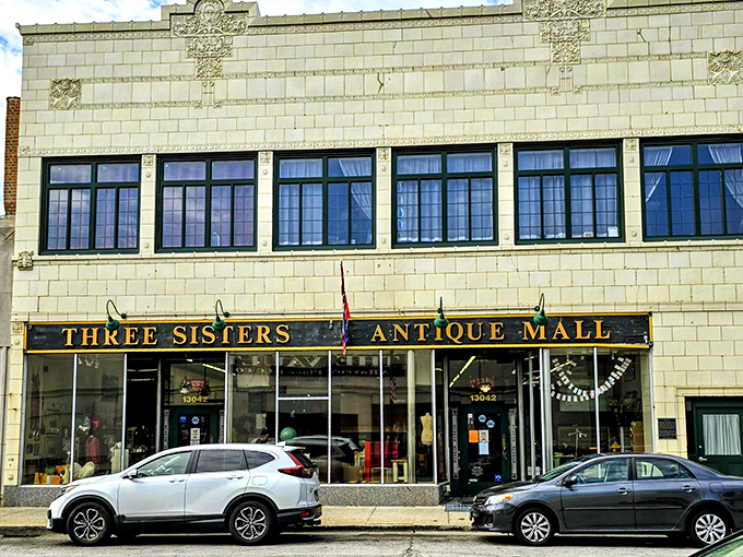 Three Sisters' welcoming storefront on Western Avenue beckons with promises of vintage discoveries and timeless finds.