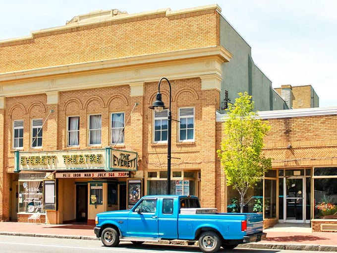 Downtown Townsend's brick buildings and American flags&mdash;where Main Street America isn't just a concept, it's an everyday reality.