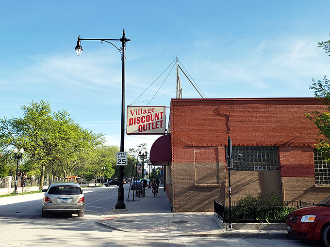 Village Discount Outlet's unassuming brick exterior hides a labyrinth of vintage treasures waiting to be discovered.