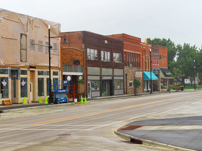 Waupaca's downtown shows its working-class roots with honest storefronts that prioritize function over fancy facades.