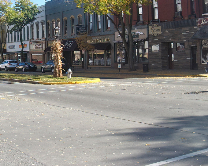 Look closely: those corn stalks aren't just decoration, they're Wellsboro's way of celebrating harvest season properly.