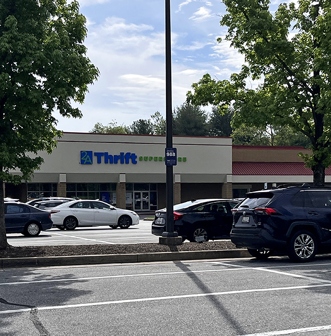 This sleek storefront design proves that thrift shopping has evolved far beyond dusty basement rummage sale stereotypes of yesteryear.