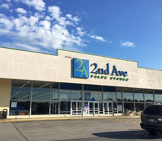 Blue skies and blue signage&mdash;2nd Ave Laurel offers a superstore experience without the super prices.