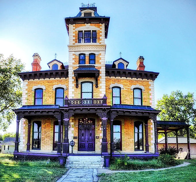 The elegant Lebold Mansion stands like a Victorian jewel, showcasing the dreams and prosperity of early Kansas settlers.