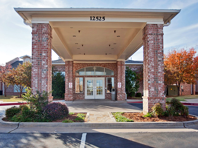 Elegant brick facade combines timeless style with modern comfort for discerning retirement living.