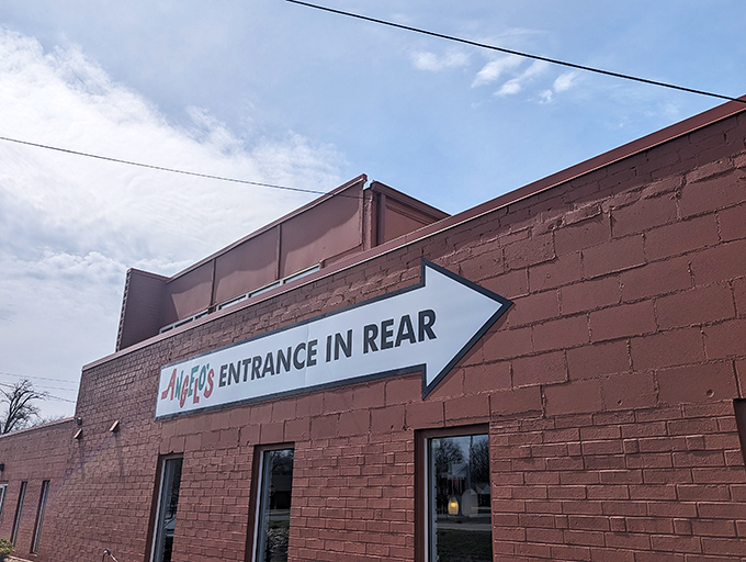 Follow the arrow to pizza paradise! Angelo's no-frills approach lets you know they're focused on what matters: what's inside the box.