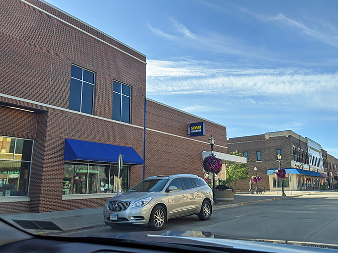 Classic storefronts and wide sidewalks create the walkable downtown that used to be everywhere in America, remember?