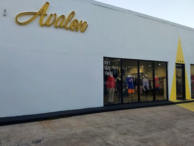 Avalon's golden script and modern storefront hint at curated finds that bridge vintage charm with contemporary style.