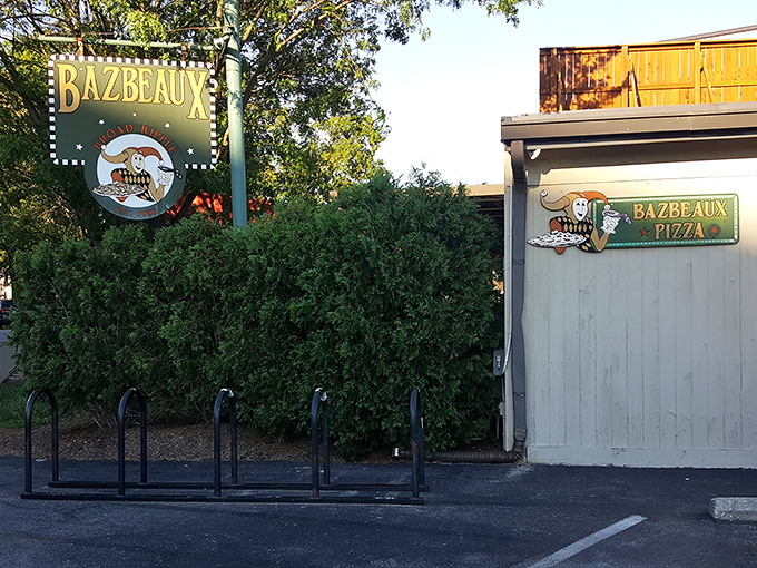 Winter trees frame this beloved pizza spot where generations of Indianapolis locals have celebrated life's moments, one slice at a time.