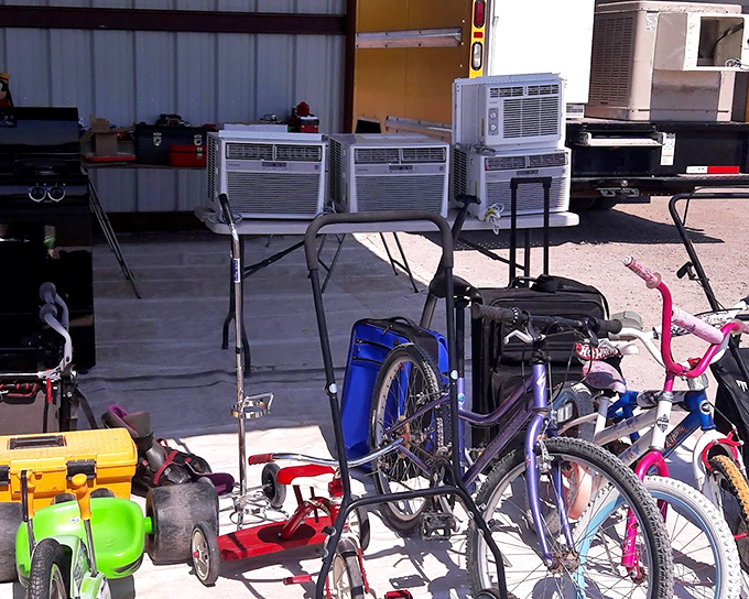 Metal roofs and concrete floors create the perfect storm shelter for serious treasure hunting expeditions.