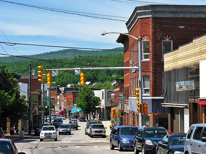 These colorful storefronts line up like friendly neighbors, each one offering its own slice of northern New Hampshire hospitality.