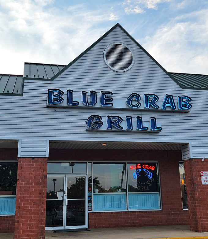When a restaurant puts "Blue Crab" in neon, you know they're not messing around with mediocrity.