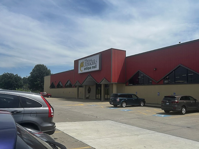 This isn't just a big red building&mdash;it's the Brass Armadillo, where treasure hunters park their cars and unleash their inner collectors.