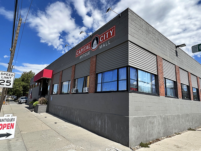 Even the scooter parked outside seems to be waiting for its turn to browse the decades inside.