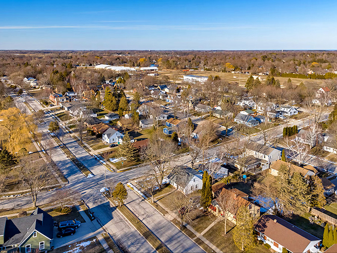 Cedarburg from above looks like America's favorite neighborhood board game come to life&mdash;each home a tiny monument to Midwest living, minus the plastic hotels.