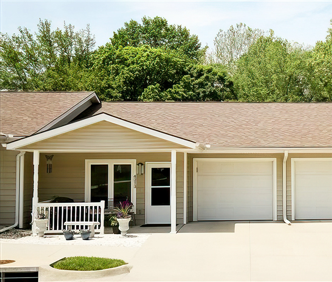 Those distinctive rooflines at Chaumiere Place remind me of English cottages &ndash; but with better heating and plumbing!