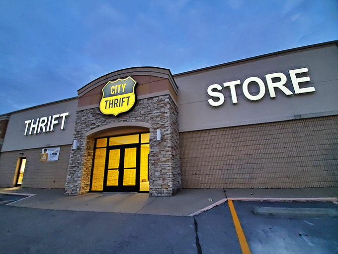 City Thrift's stone-accented entrance hints at the solid deals waiting inside this treasure trove.