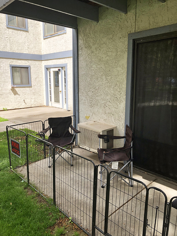 Private patios offer personal outdoor space where morning coffee tastes better than anywhere else.