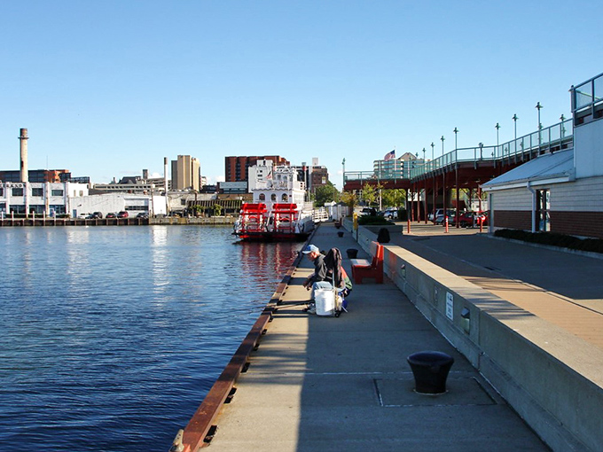 Downtown Erie's marina sparkles like scattered diamonds, proving waterfront retirement dreams can come true affordably.