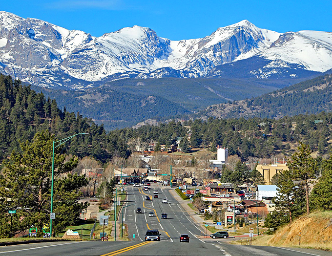 Snow-capped peaks frame this charming town where Rocky Mountain National Park begins its natural magic show.