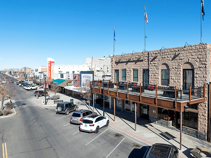 Stone buildings that remember when this was the Wild West, now keeping watch over quieter times. 