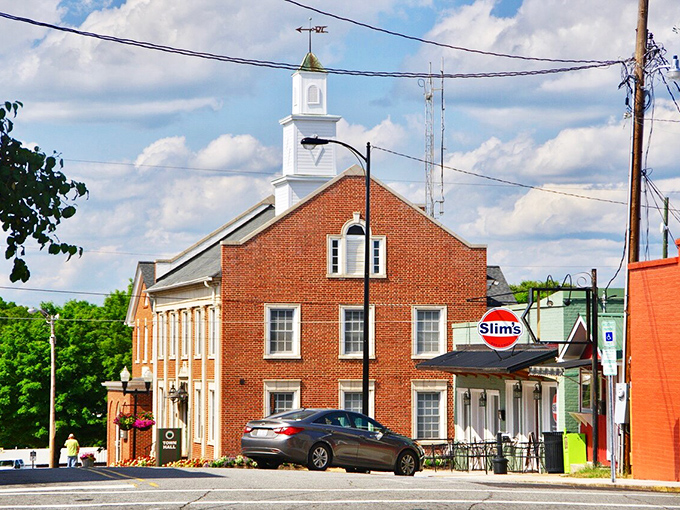 That beautiful brick courthouse stands proud, reminding everyone that some things improve with age like fine wine.