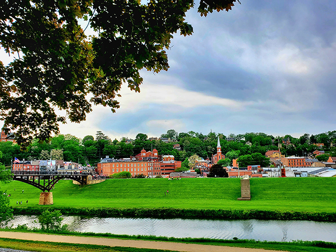 Red brick elegance creates a timeless streetscape that makes every walk feel like discovery.