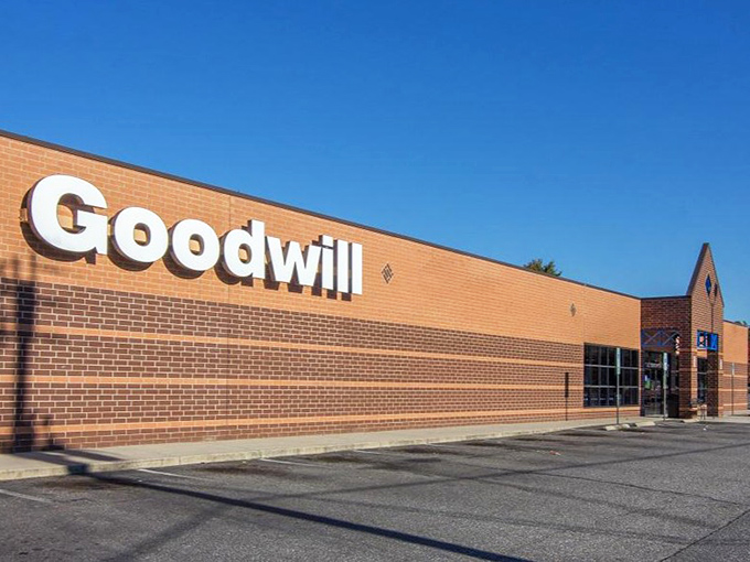 Goodwill's bold signage promises a world of possibilities within. Where one person's castoffs become another's "I can't believe I found this!"