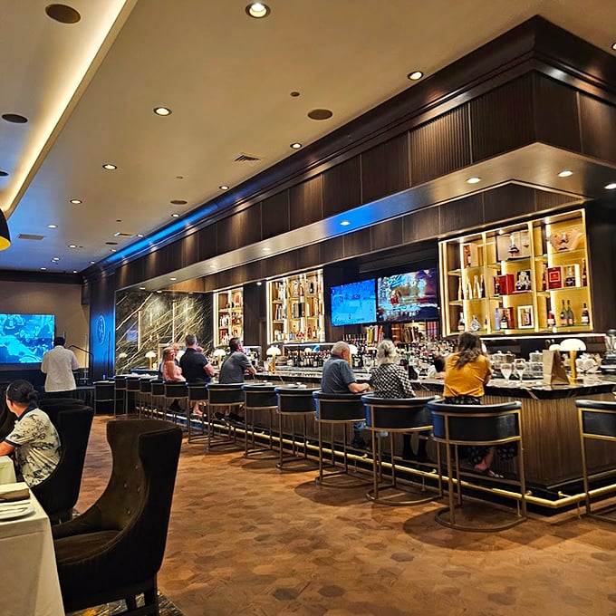 Modern elegance meets mesquite magic in this sleek dining room where every meal feels like a celebration.