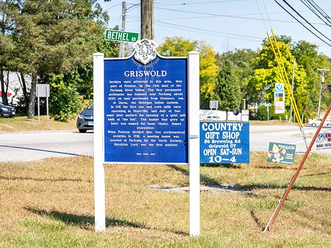 This historic marker tells Griswold's story &ndash; a town where history and affordability flow together like the nearby Pachaug River.