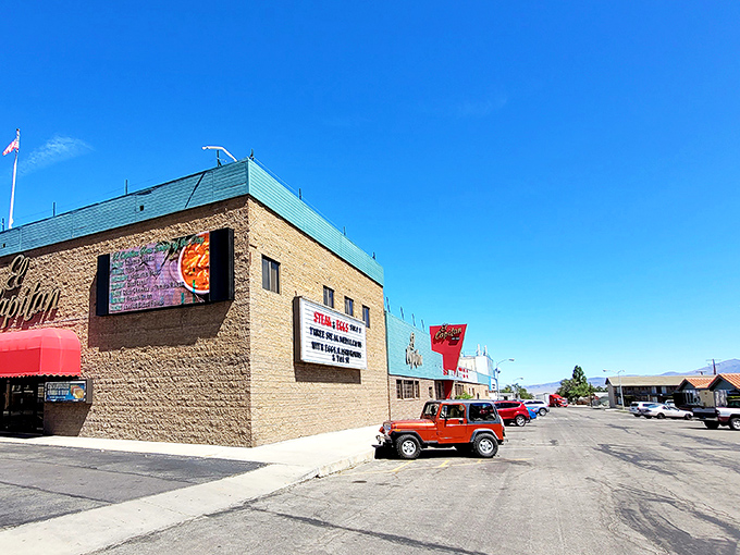 El Capitan stands proud under the Nevada sun, serving good food, friendly smiles, and plenty of local character on Main Street.