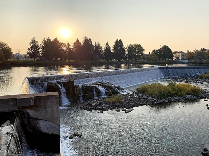 The waterfall that gives Idaho Falls its name creates nature's soundtrack for your morning coffee.