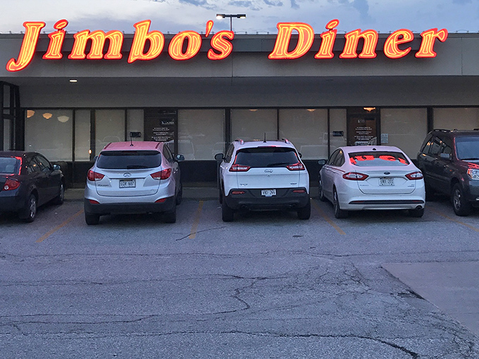 When that neon "Jimbo's" lights up at dusk, it's like a beacon guiding breakfast lovers safely to shore.