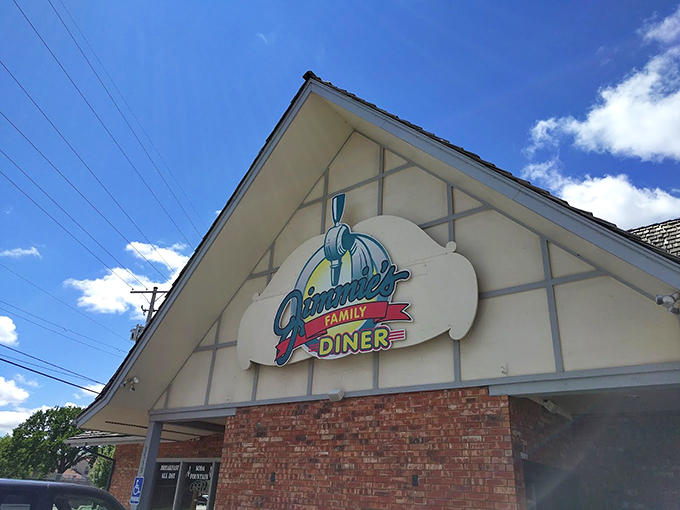 The charming family diner sign at Jimmie's hints at the homestyle goodness waiting inside. Come hungry, leave happy!