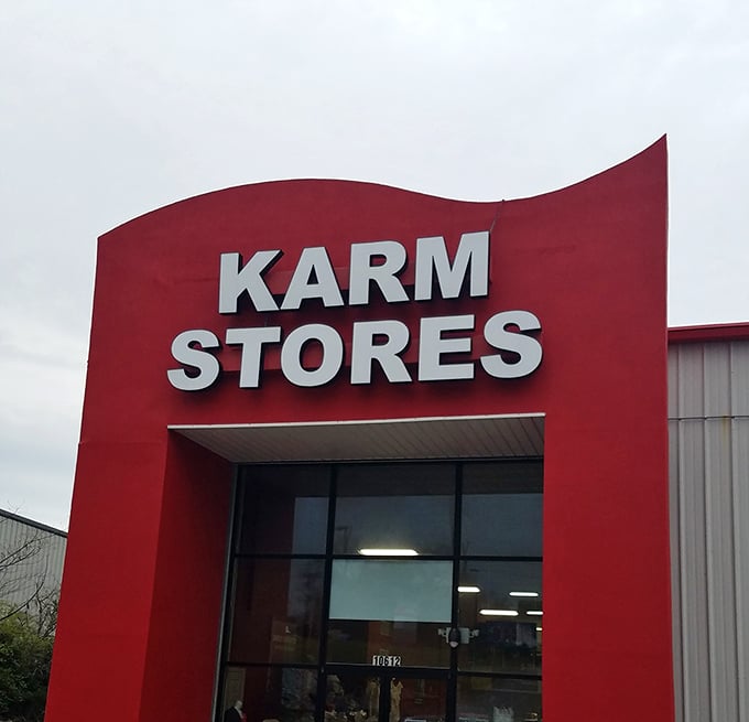 That bright red signage draws thrifters like moths to a flame, and for good reason too.