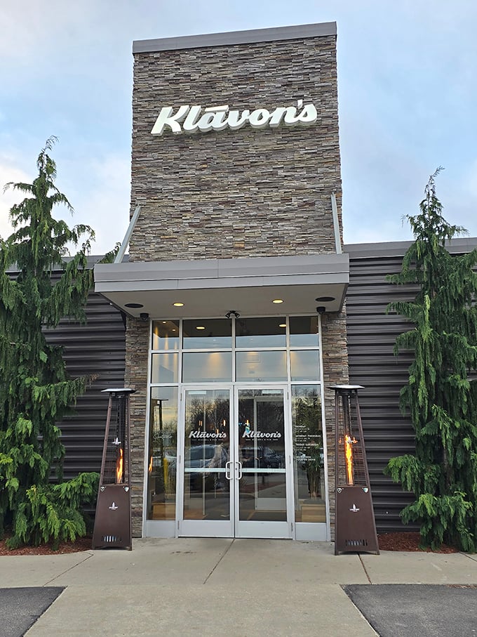 The grand entrance at Klavon's sets the stage for a pizza performance that always gets a standing ovation.