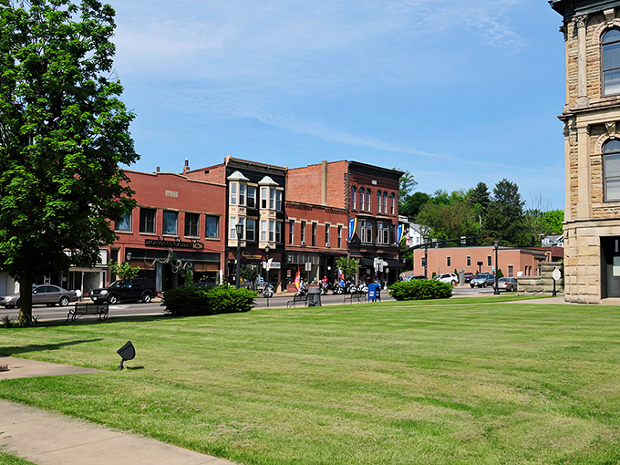 Historic charm flows through every brick and beam in this downtown where past and present dance together.