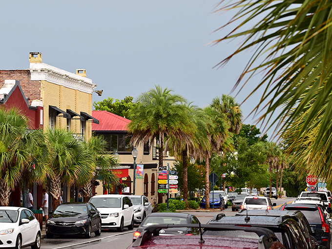 Palm trees standing guard over Mount Dora's colorful streetscape&mdash;where Florida's version of Main Street USA serves up charm with a side of tropical flair.