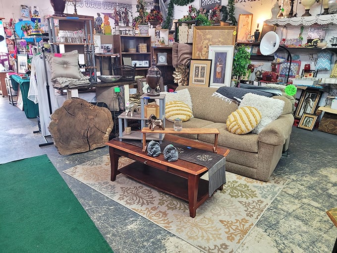 Step into a living room fantasy at Ms. Madi Mulberry's, where secondhand furniture creates first-rate inspiration for your home.