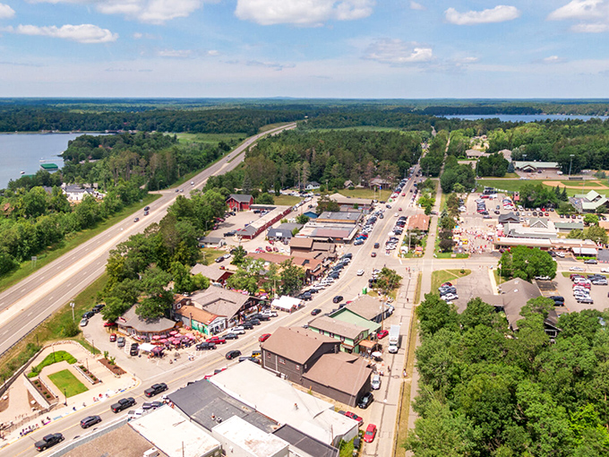 The aerial view of Nisswa showcases why this Brainerd Lakes gem has been stealing hearts for generations.