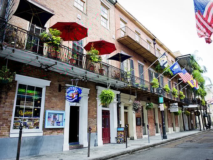 Classic New Orleans architecture above, classic New Orleans flavors below. Oceana delivers the full Big Easy experience.