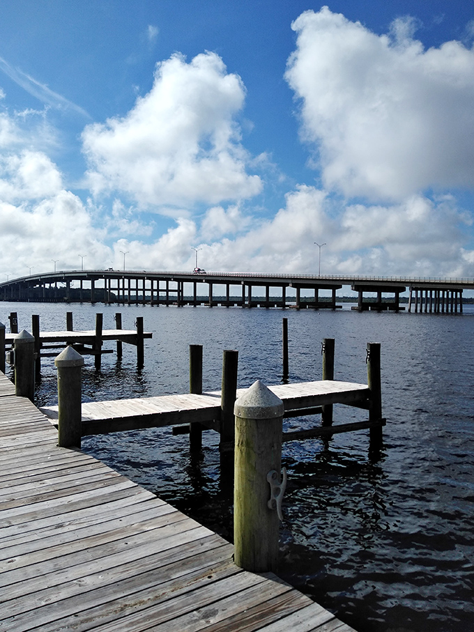 The St. Johns River bridge frames endless water views that make every sunset look like a masterpiece painting.