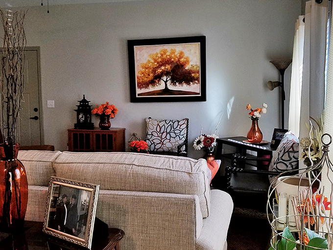 Comfortable, beautifully decorated living spaces invite residents to relax, connect, and feel right at home.