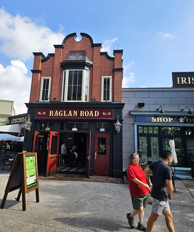 Old World charm meets Disney magic at Raglan Road. Those red doors welcome you to an authentic Irish experience hiding in plain sight.