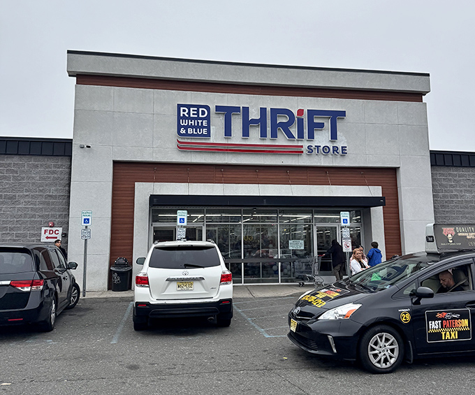 The clean, modern facade of Red, White & Blue houses a wonderland of pre-loved treasures at prices that feel almost un-American.
