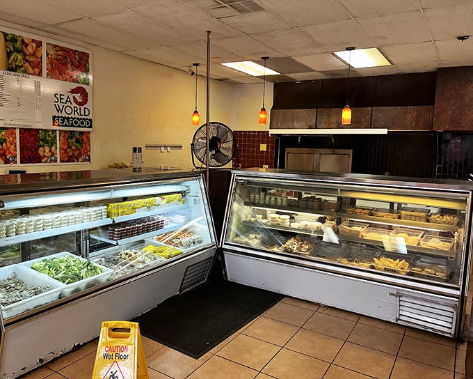 The gleaming cases and spotless interior tell you everything about how seriously they take their fish - and your dining pleasure.